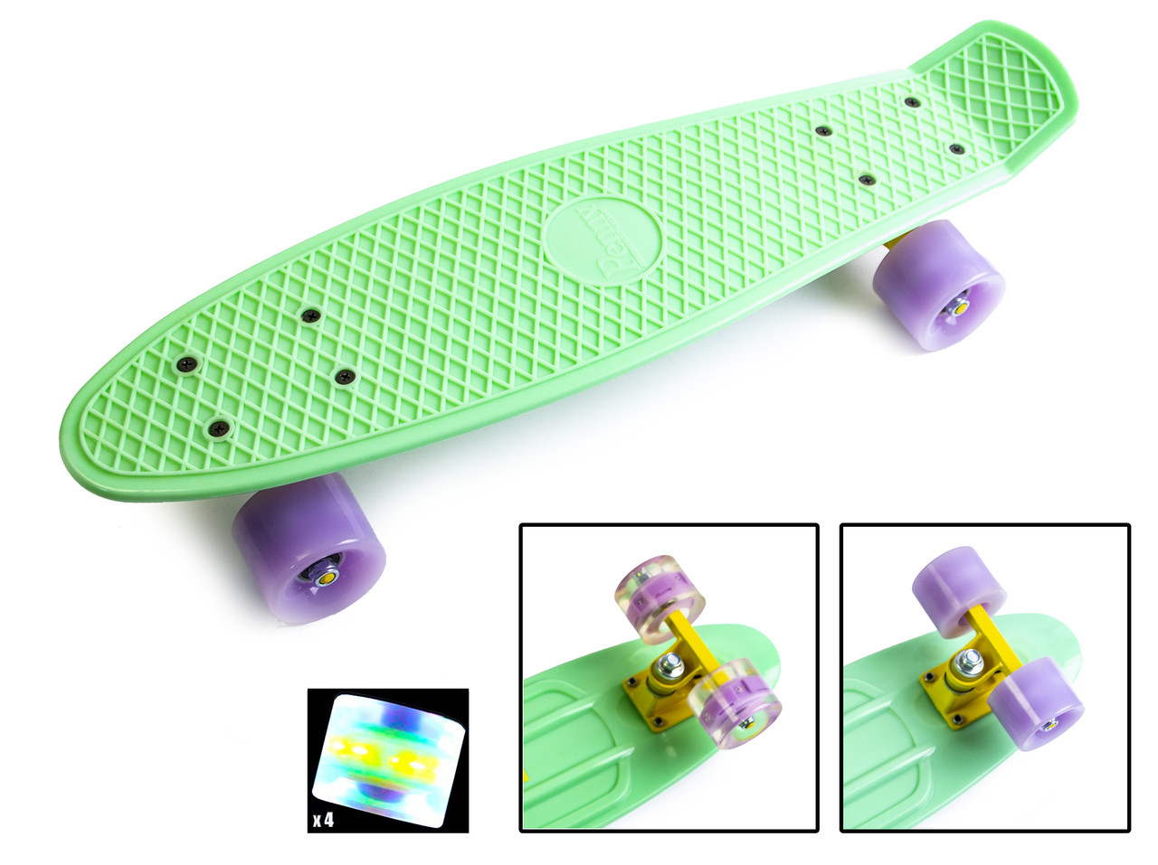 Скейтборд, Penny Boarde Мятный Светящиеся колеса – фото, отзывы ...