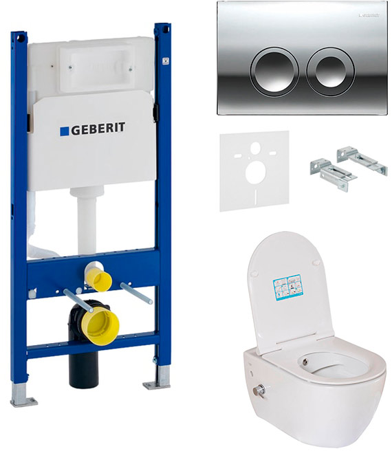 Инсталляция GEBERIT Duofix 458.126.00.1 + Delta 21 115.125.21.1 хром ...