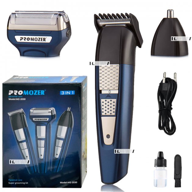 Триммер Promozer Mz 2030 беспроводной профессиональный для стрижки волос и бороды 3в1 – фото ...