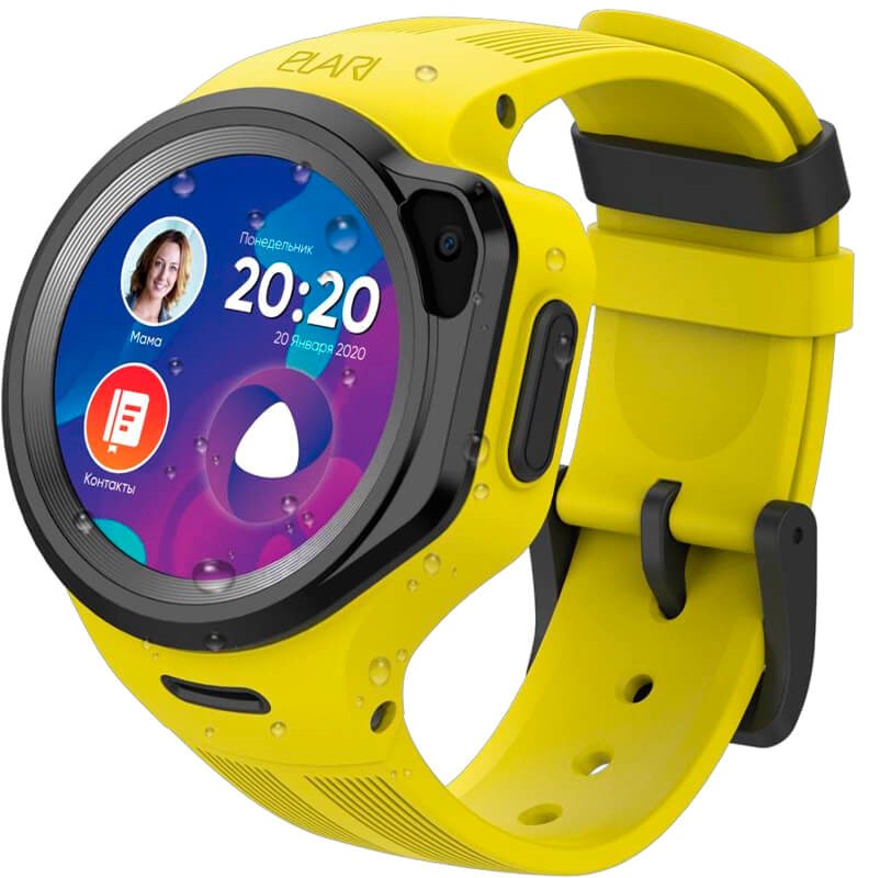 Детские смарт-часы Elari KidPhone 4G Round GPS Yellow (KP-4GRD-Y ...