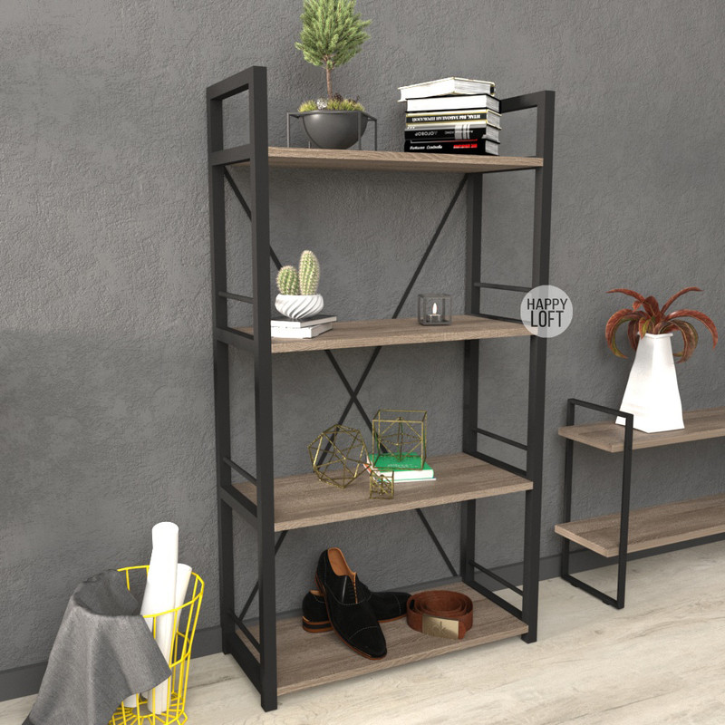 Этажерка LoftMLT E103 120x60x28 ЛДСП Дуб Сонома Трюфель 16мм (E103005 ...