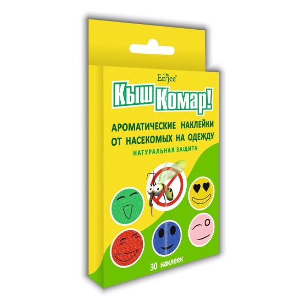 Наклейки на одежду защита от комаров Enjee "Кыш Комар!" (разные цвета ...