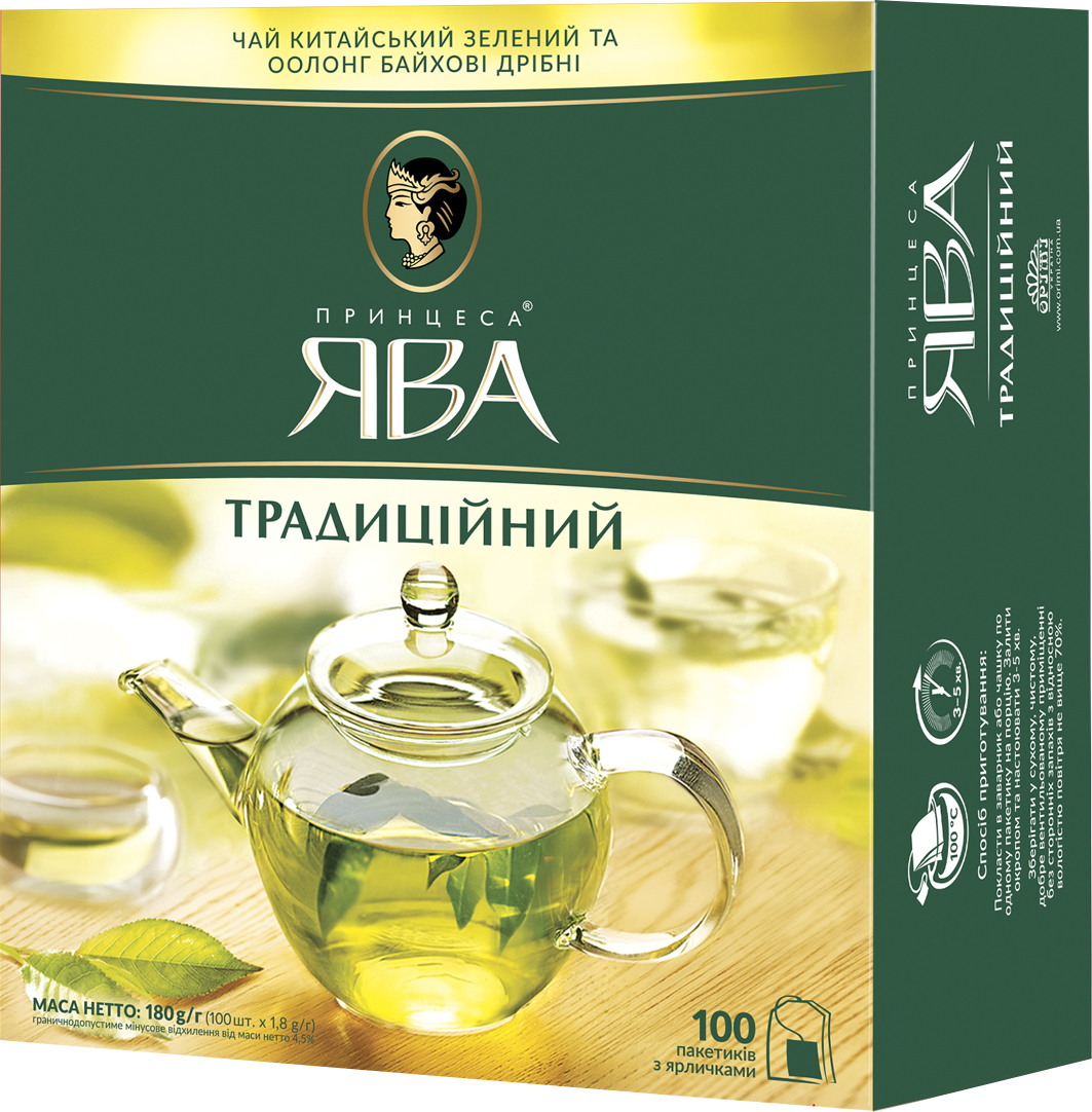 Чай зеленый пакетированный Принцесса Ява Традиционный 100 х 1.8 г ...