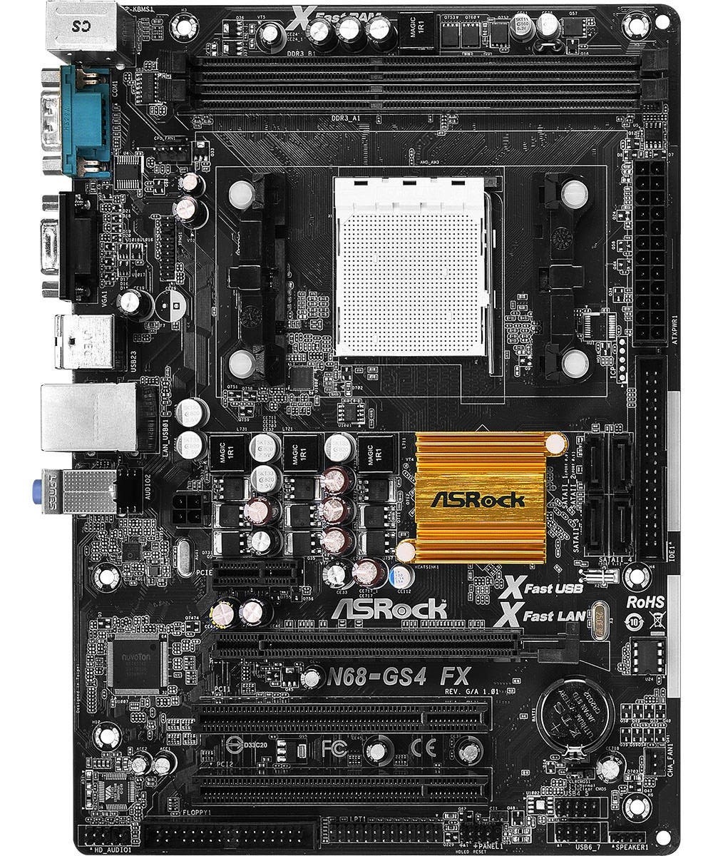 Материнская плата ASRock N68-GS4 FX (Socket AM3+, DDR3, NVIDIA GeForce ...