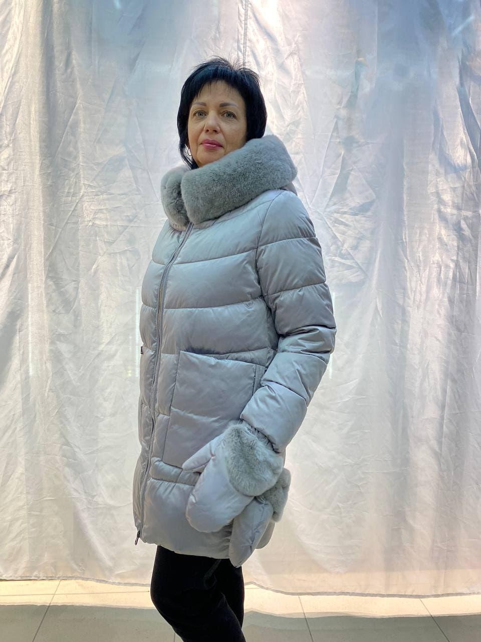 Элегантный зимний женский пуховик Mishele 22045NS Серебро р.54 от продавца: Ready to wear – в ...