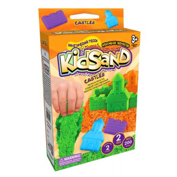 Кинетический песок "KidSand: Замок" с формочками, 200 г (рус) KS-05-02 ...