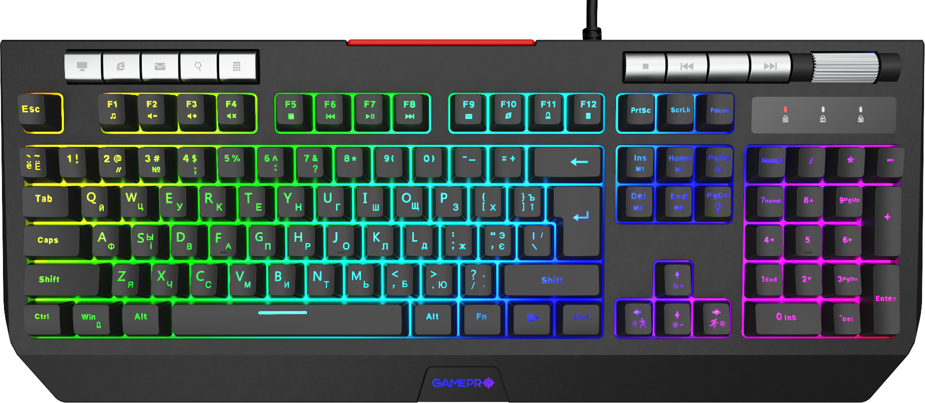 Клавиатура проводная GamePro GK109 RGB Black USB – фото | ROZETKA