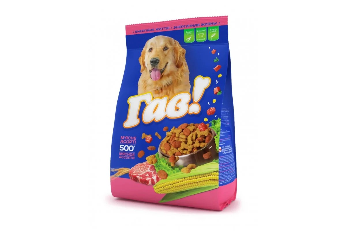 Корм для собак "М'ясне асорті" Гав 500 г (4820083900013) від продавця ...