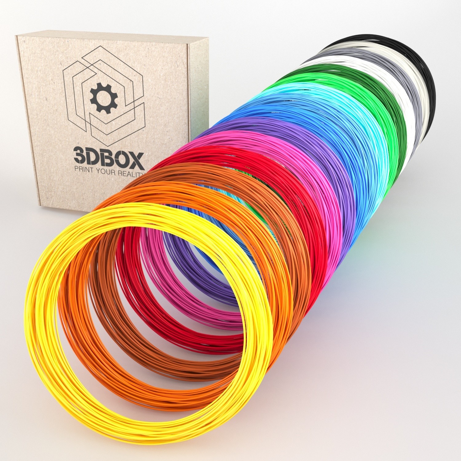 Набор PLA пластика 3D-Box EXTRA LARGE-5 для 3D-ручки: 15 цветов по 5 ...