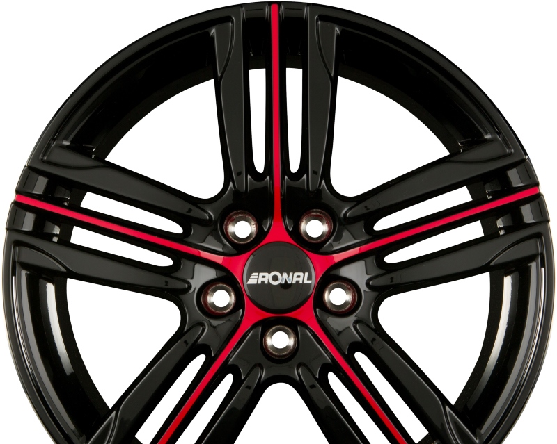 RONAL R57 MCR Jetblack-Red Spoke R17 W7.5 PCD5x120 ET45 DIA65.1 ...