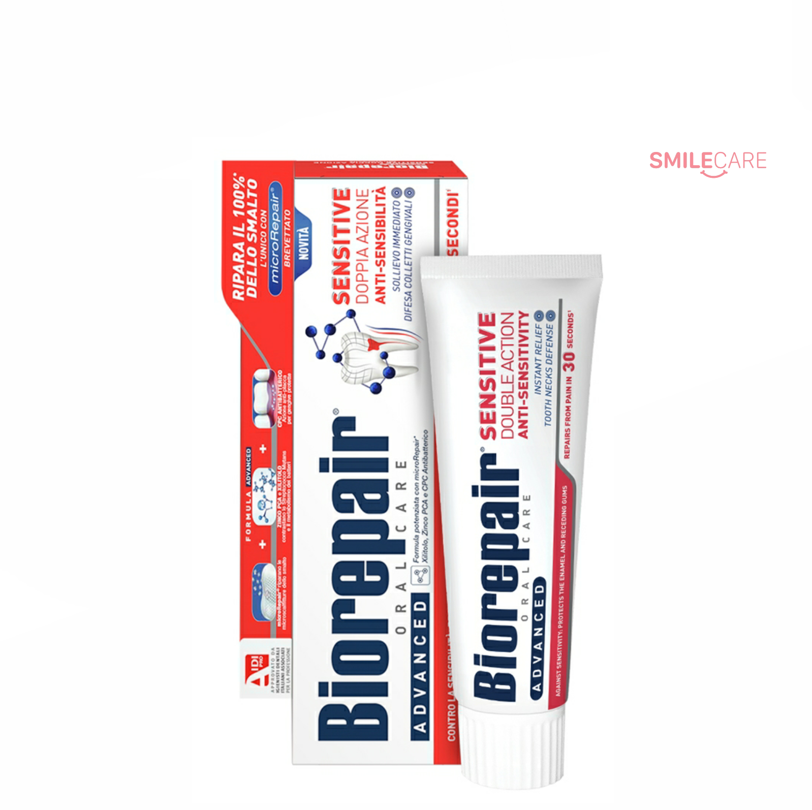 Зубная паста Biorepair Sensitive Double Action для чувствительных зубов ...