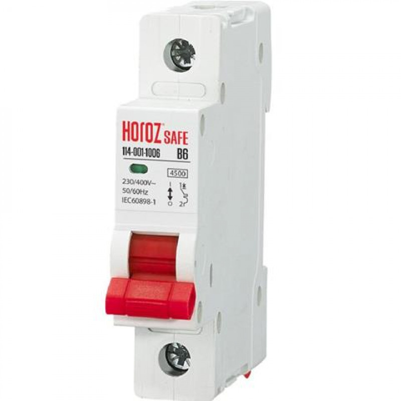 Автомат однополюсний 1Р 6А В 4,5 кА 230V Safe Horoz Electric 114-001 ...