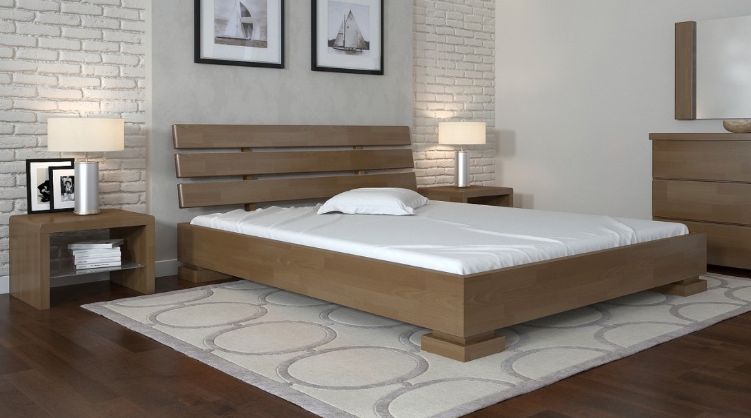Кровать двуспальная Arbor Drev 160x190 Премьер дерево сосна Орех – фото ...