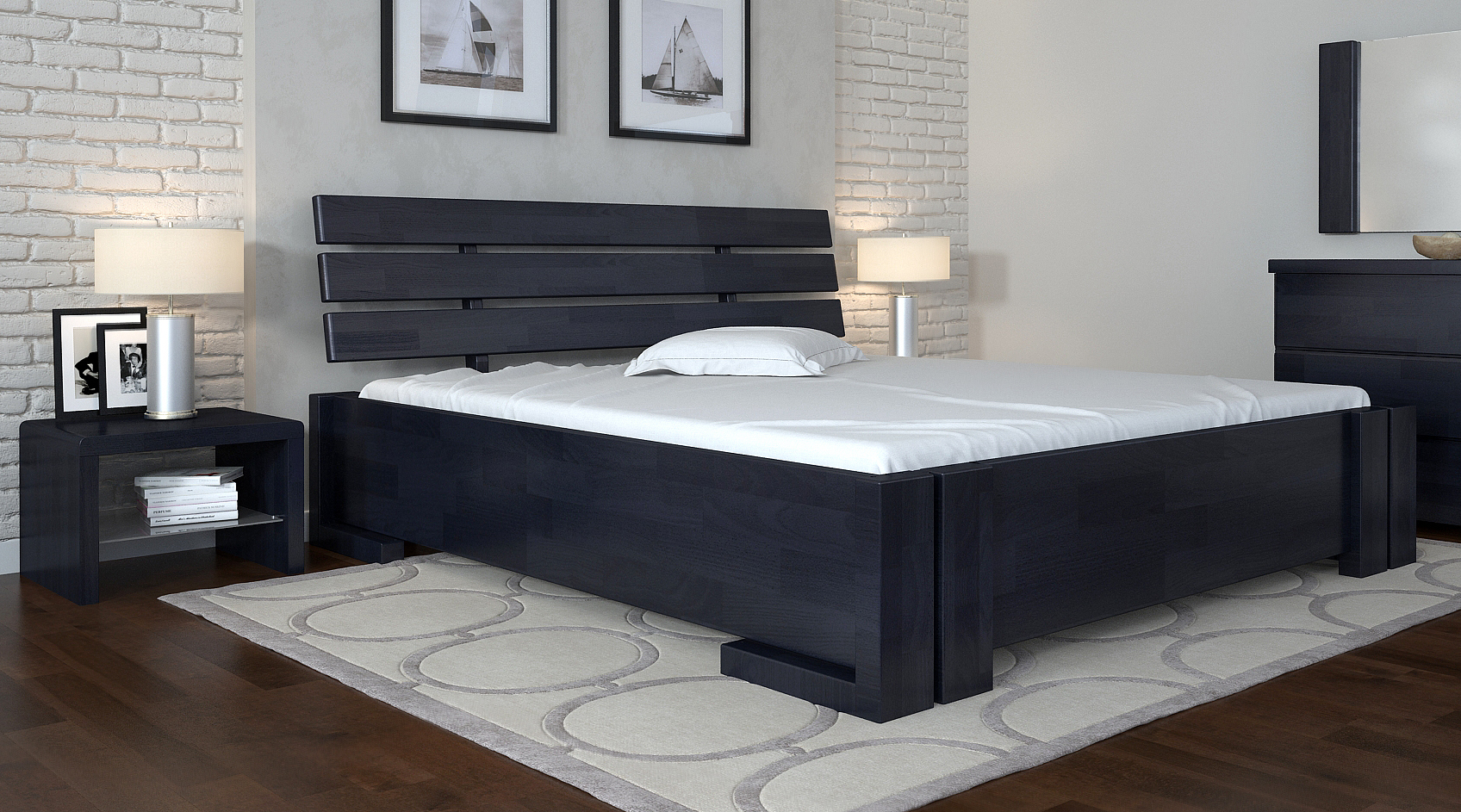 Кровать двуспальная Arbor Drev 160x200 Домино с подъемным механизмом ...