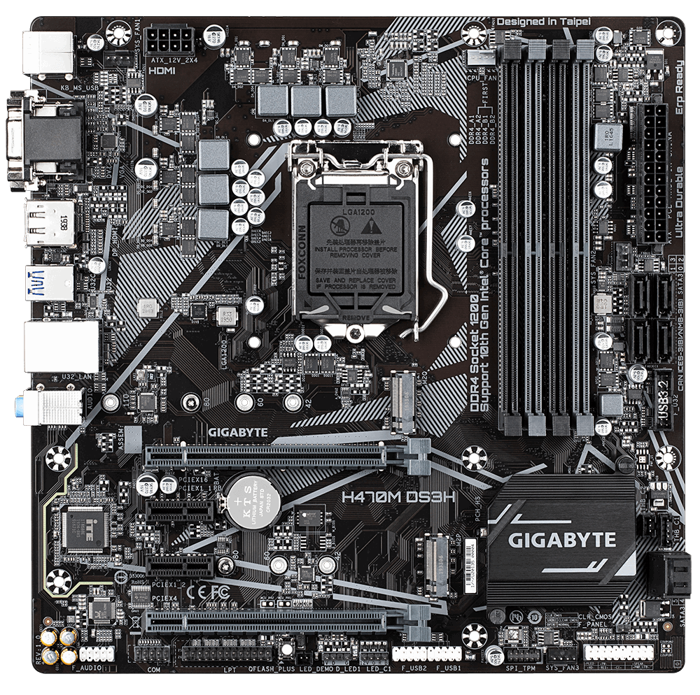Материнская плата Gigabyte H470M DS3H (s1200, Intel H470, PCI-Ex16 ...
