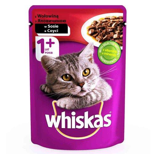Влажный корм Вискас Whiskas с говядиной в соусе 100 г x 24 шт от ...