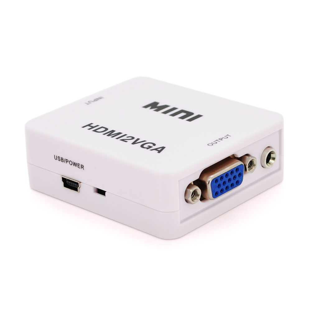 Конвертер Mini, HDMI to VGA, ВХІД HDMI (мама) на ВИХІД VGA (мама), 720P ...