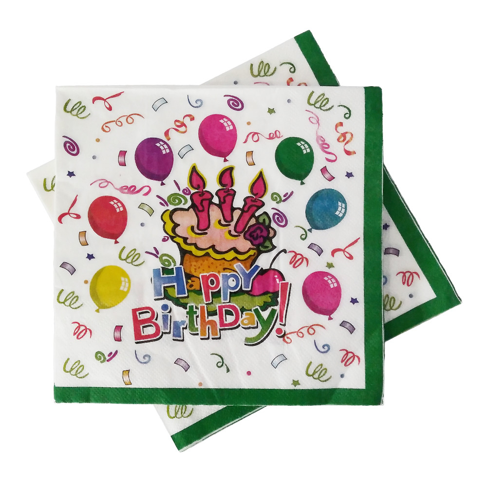 Салфетки Happy Birthday белые уп 20шт от продавца: GRAND LIFE – в ...