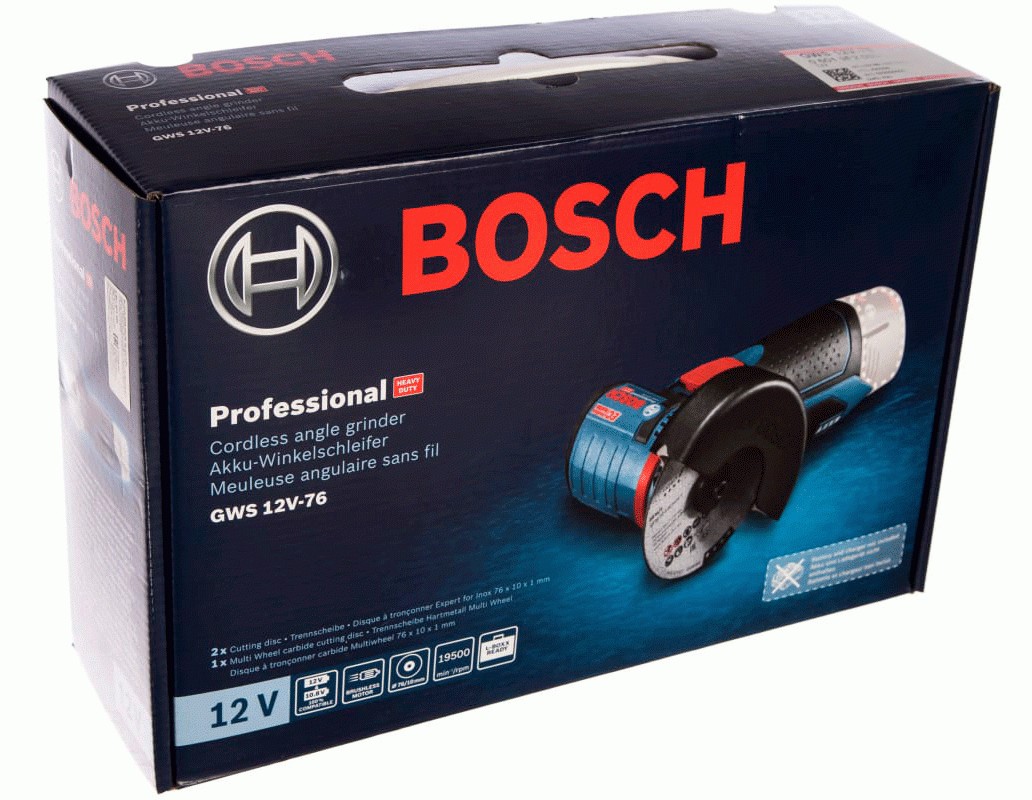 Аккумуляторная болгарка Bosch Professional GWS 12V-76 + 1 акб GBA 12V 2 ...