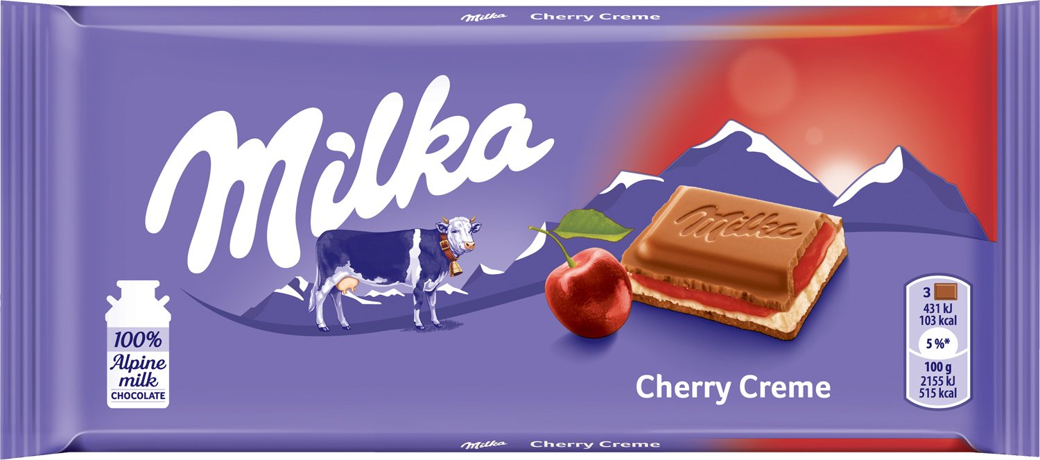 Шоколад молочный Milka Cherry Crème с молочной и вишневой начинкой 100 ...