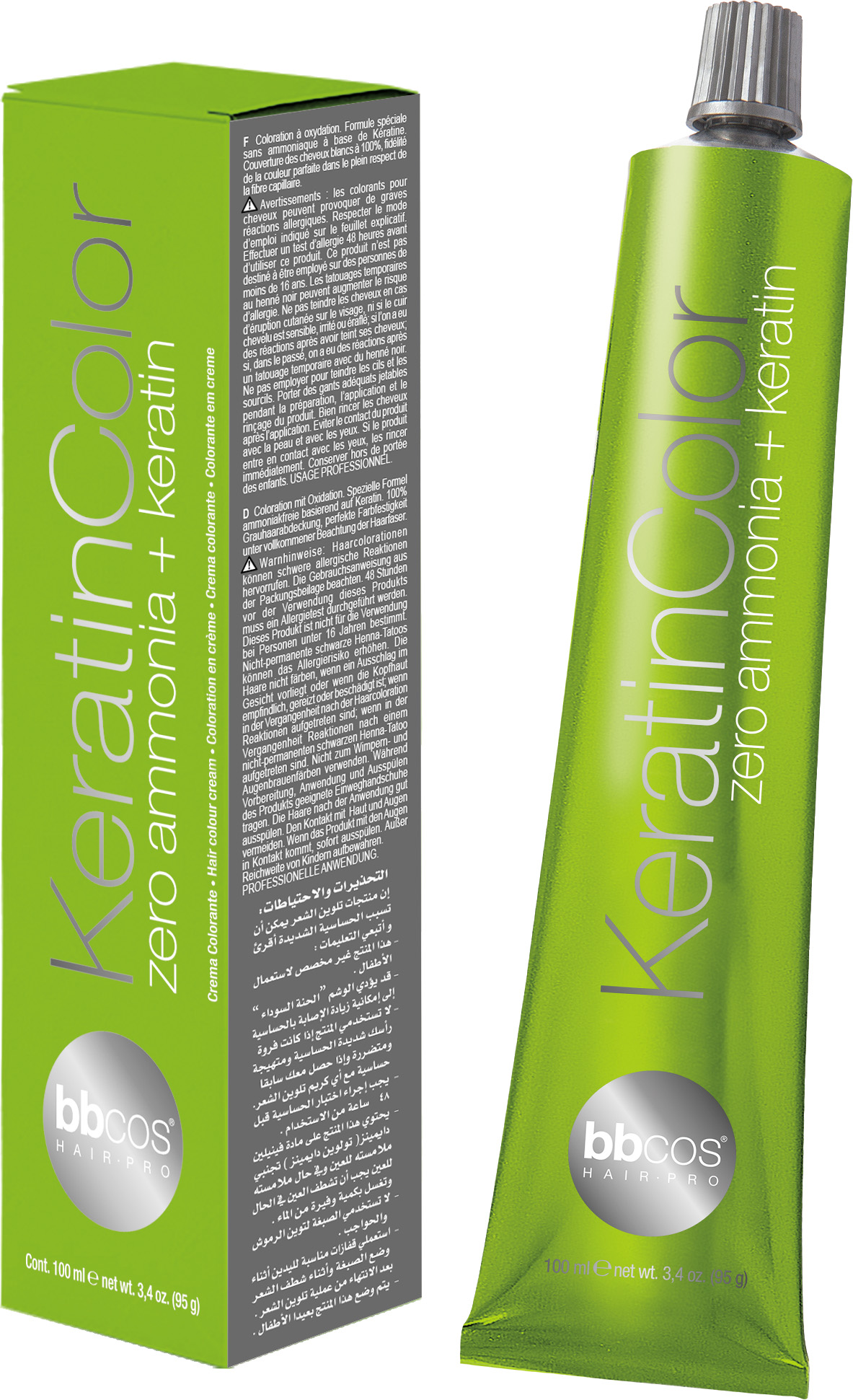 Краска для волос Bbcos Keratin Color 1/0 черная 100 мл (8051566442942 ...