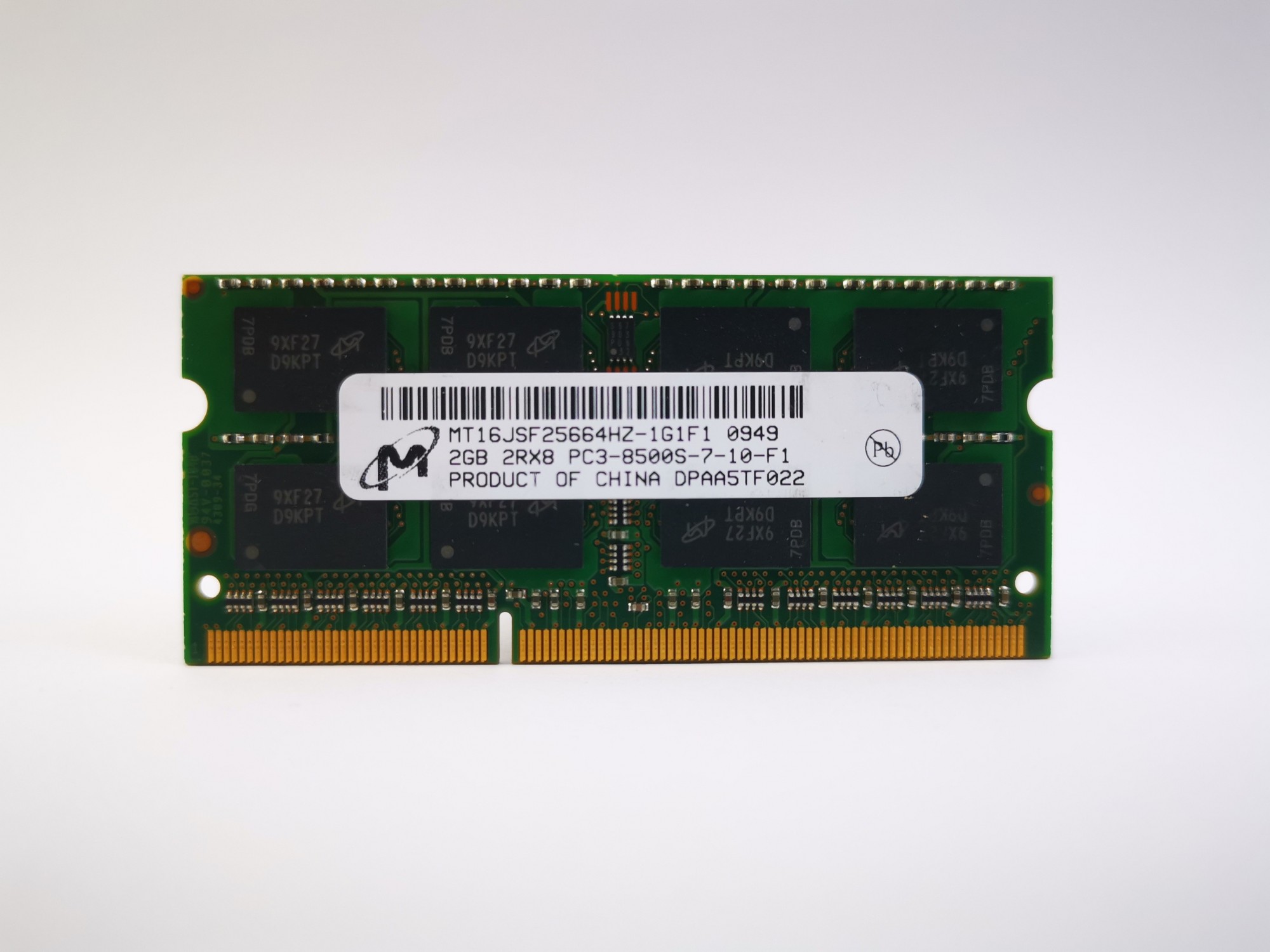 Оперативная память для ноутбука Sodimm Micron Ddr3 2gb 1066mhz Pc3