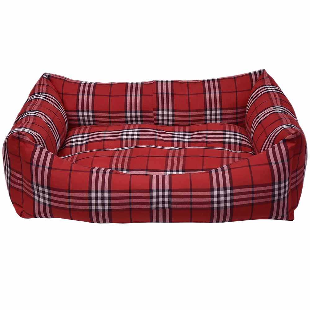 Диван для животных DANISH, прямоугольный с бортиками (красный) 50*38*19 ...