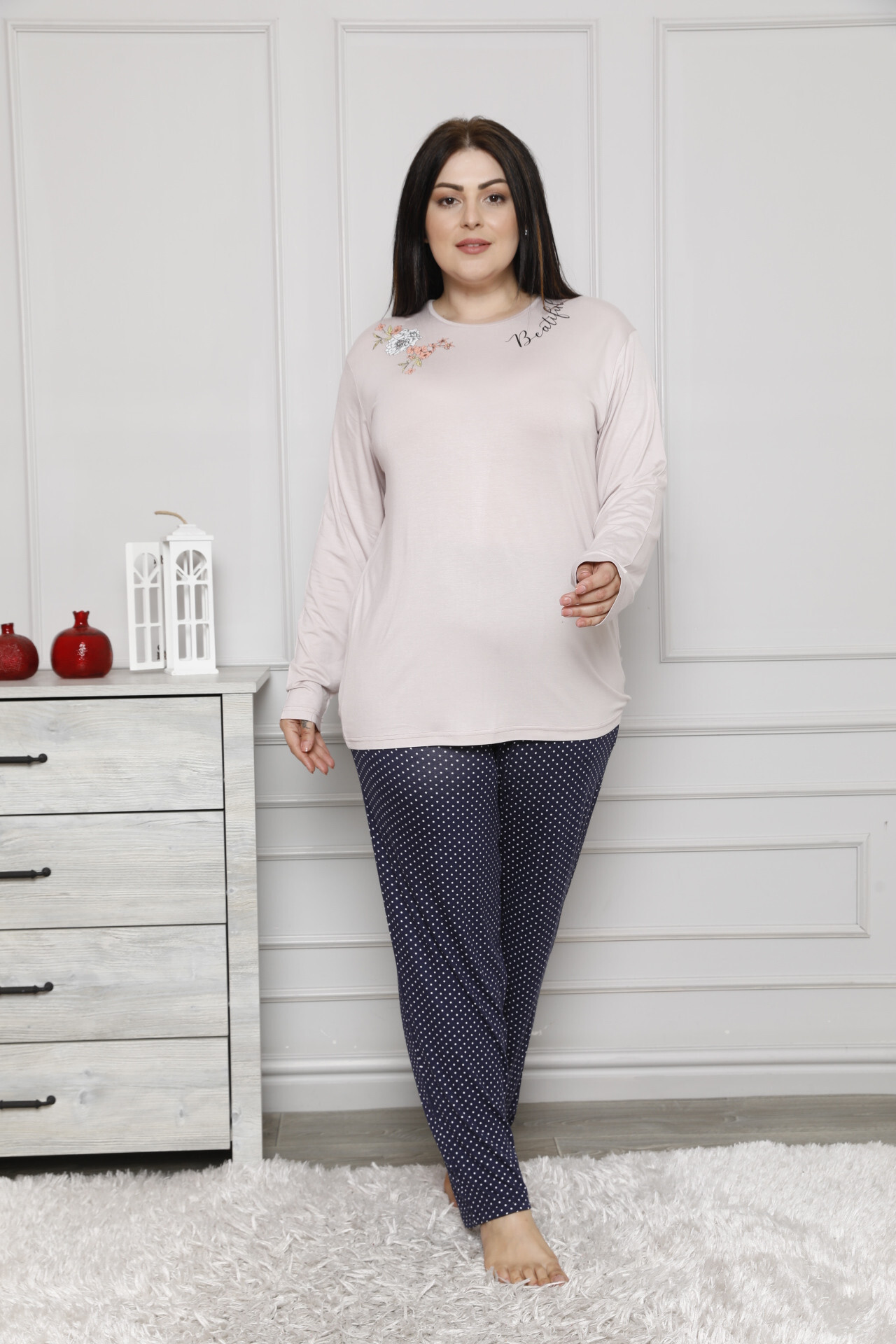 Жіноча піжама NIC БАТАЛ пудра 32033 (3XL) – низкие цены, кредит, оплата частями в интернет ...