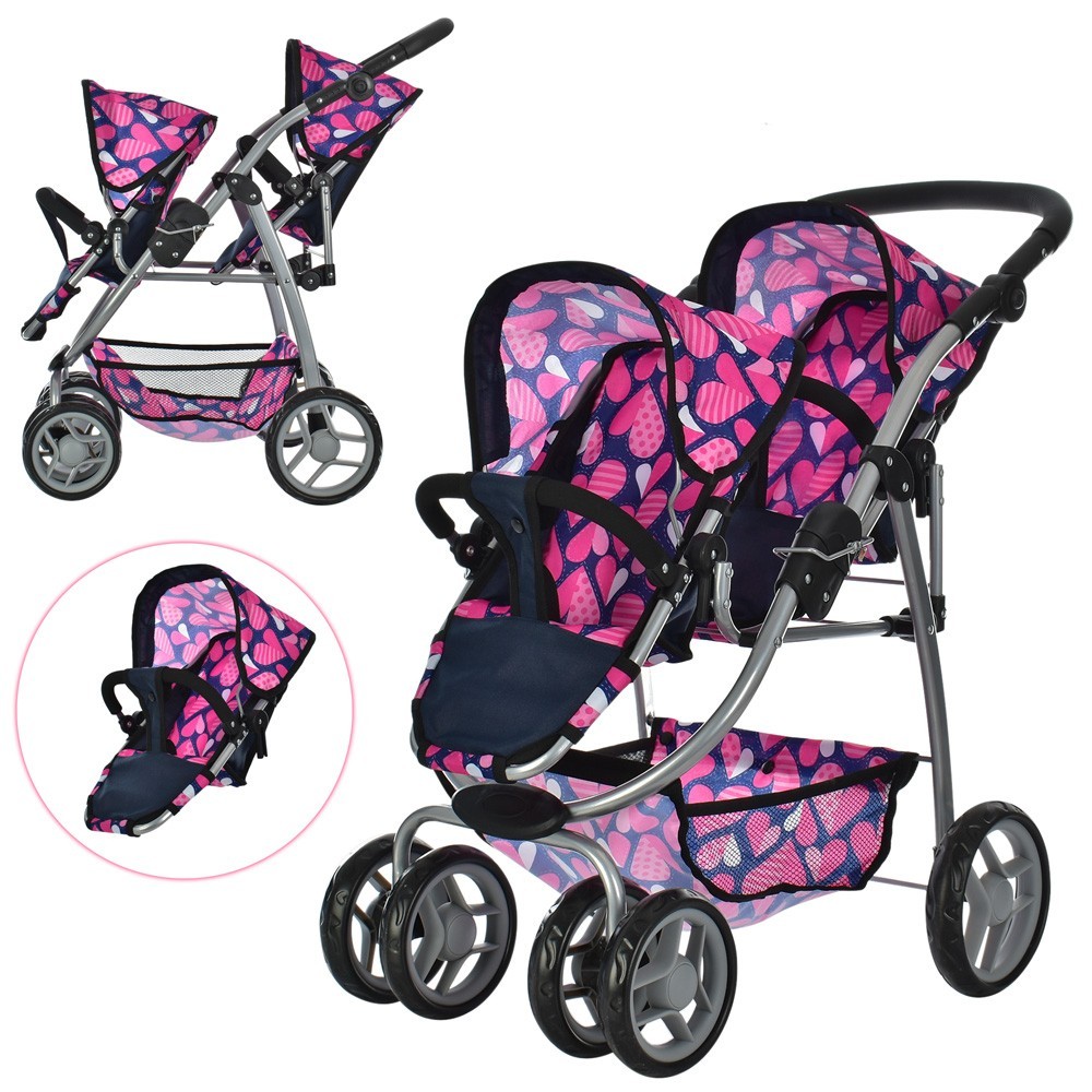 Коляска Melogo классическая двухместная для куклы 9662D – фото, відгуки ...