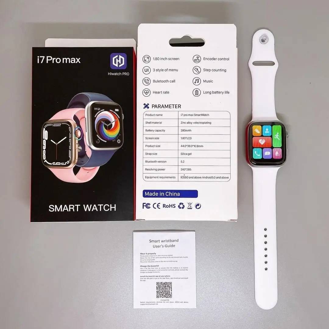 Смарт Часи I7 Pro Max White Smart Watch Пульсометр,Тонометр ,Сенсорний ...