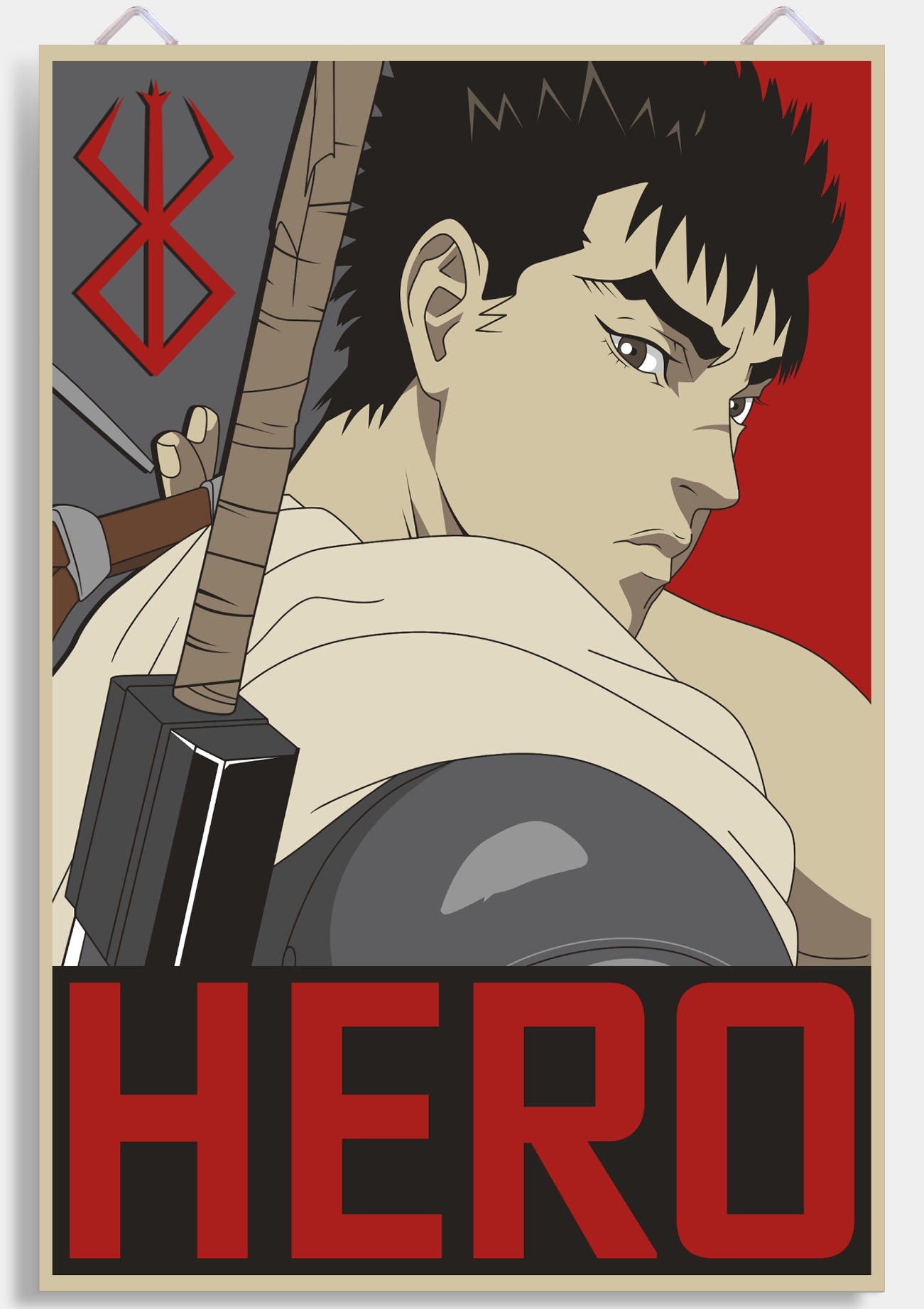 Поп-Арт Аніме постер Let's Play Гатс / Guts Berserk / Берсерк Pop-art ...