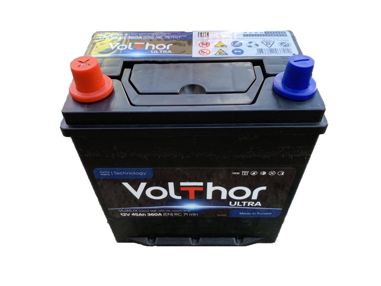 Автомобильный аккумулятор Volthor 45 Ah/12V Ultra 360A (1) Asia – фото ...