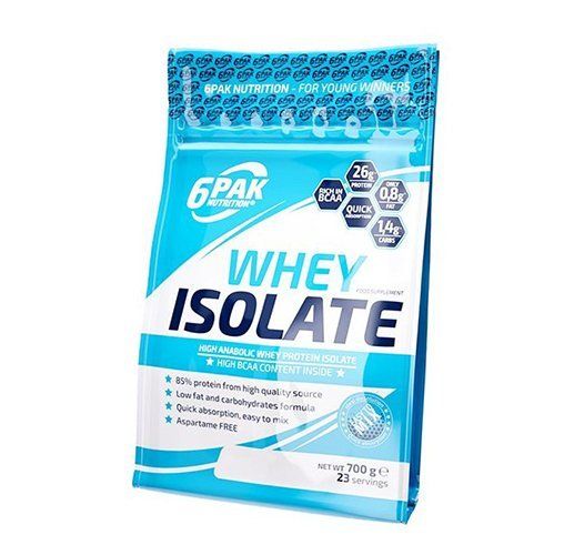 Изолят Сывороточного Белка из молока, Whey Isolate, 6Pak 700г Клубника ...