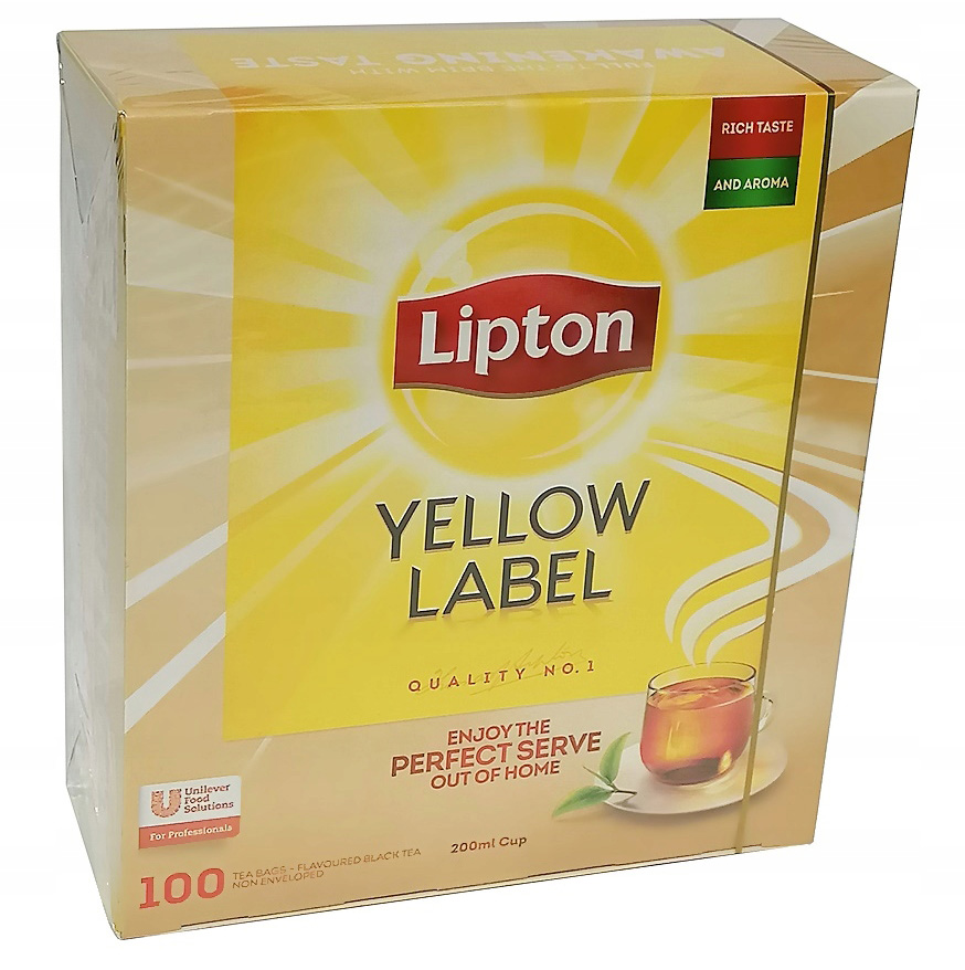 Чай черный байховый Lipton Yellow Label 100 пакетиков (5900300550258 ...