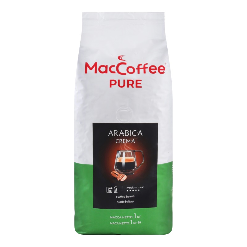Купить Кава MacCoffee Pure Arabica Crema у зернах 1 кг.(8887290146173 ...
