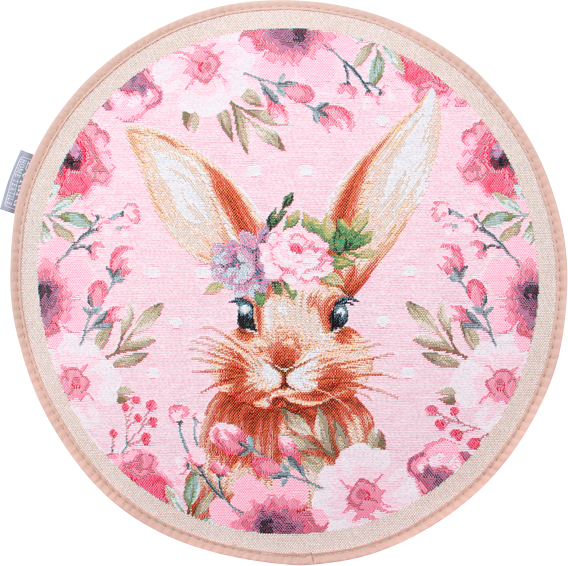 Гобеленовая салфетка Lefard Home Textile Кролик Ø36 см Розовая (711-091 ...