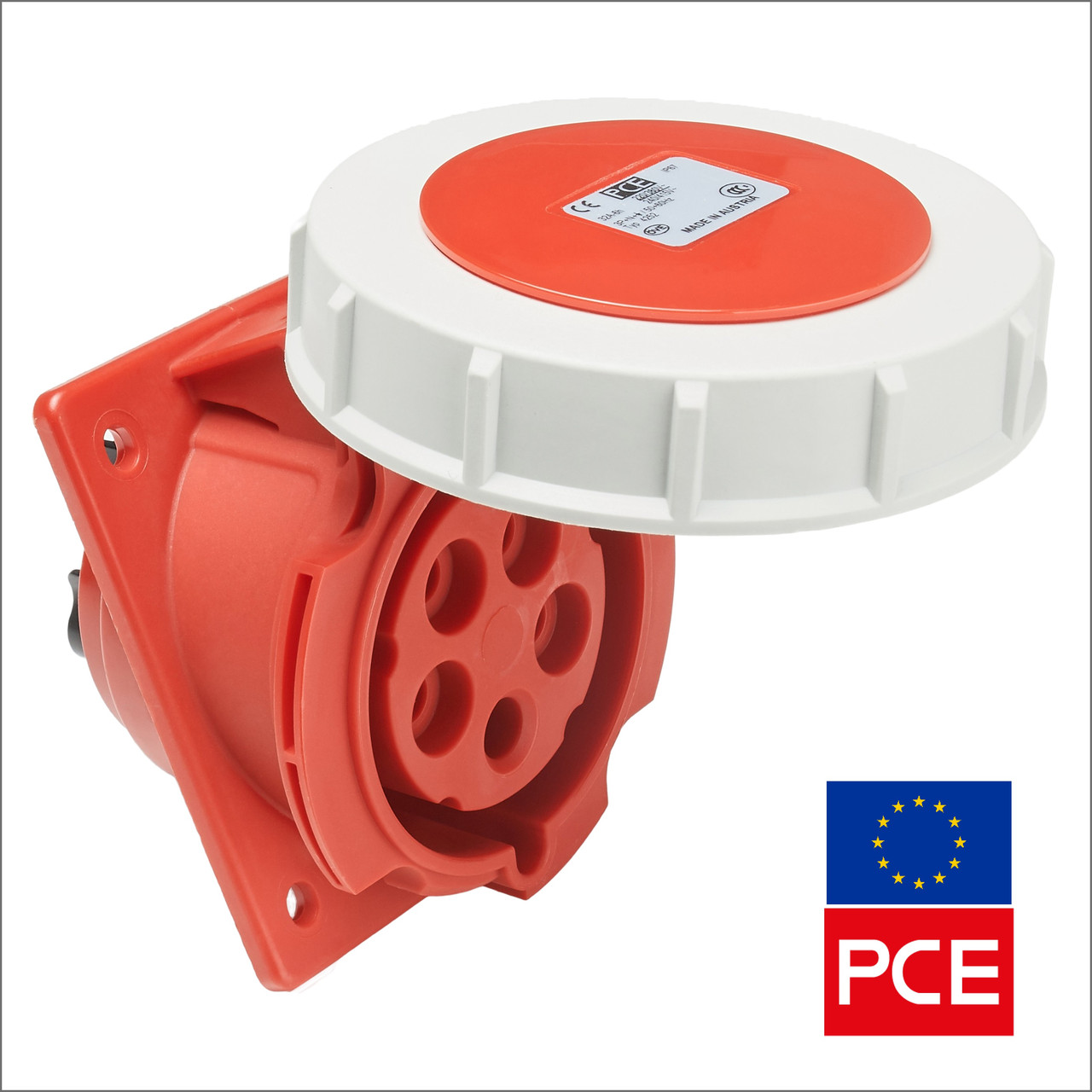 Розетка встраиваемая PCE 4252-6 IP67 3P+N+PE 32A 400V наклонная ...