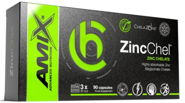 Минералы Amix ChelaZone ZincChel Zinc Bisglycinate Chelate - 90 веган ...