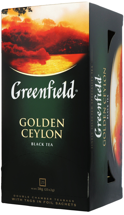 Чай Greenfield чёрный пакетированный Golden Ceylon 50 г (25 шт*2 г ...