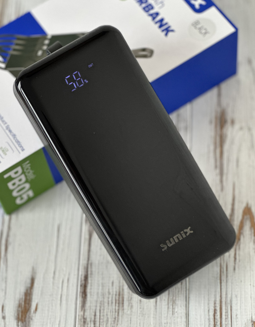 Power Bank SUNIX PB-05 50000mAh 4 встроенных кабеля (Реальная мощность ...