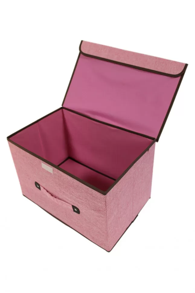 Коробка пуфик для іграшок Mr 0366 з ручкою Рожевий низькі ціни кредит оплата частинами в