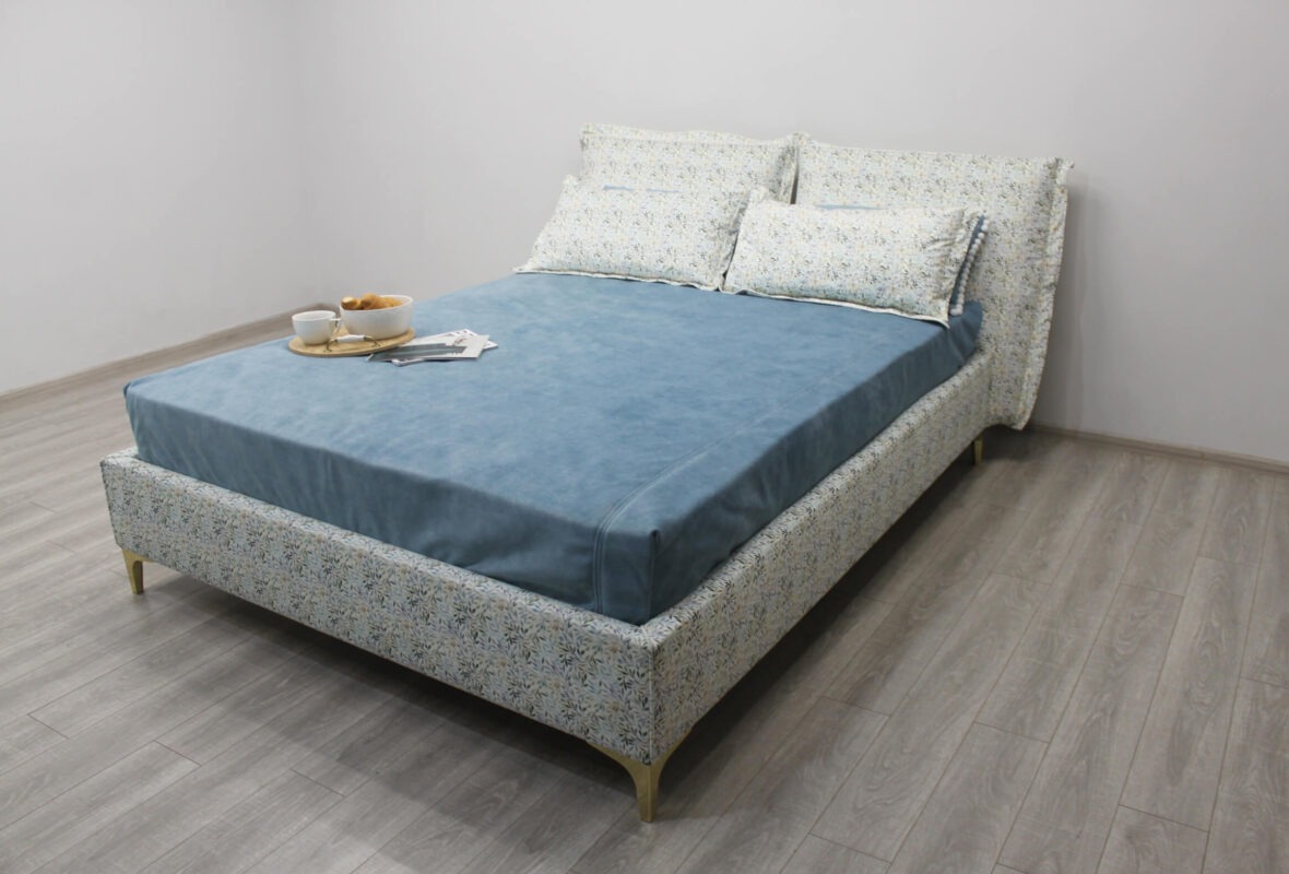 Кровать двуспальная с подъемным механизмом 160х200 Хелен Шик Галичина серый без изножья