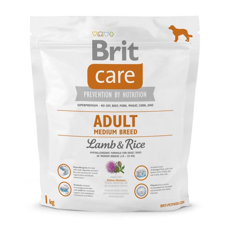 Корм Brit Care сухий для дорослих собак середніх порід вагою 10-25кг ...