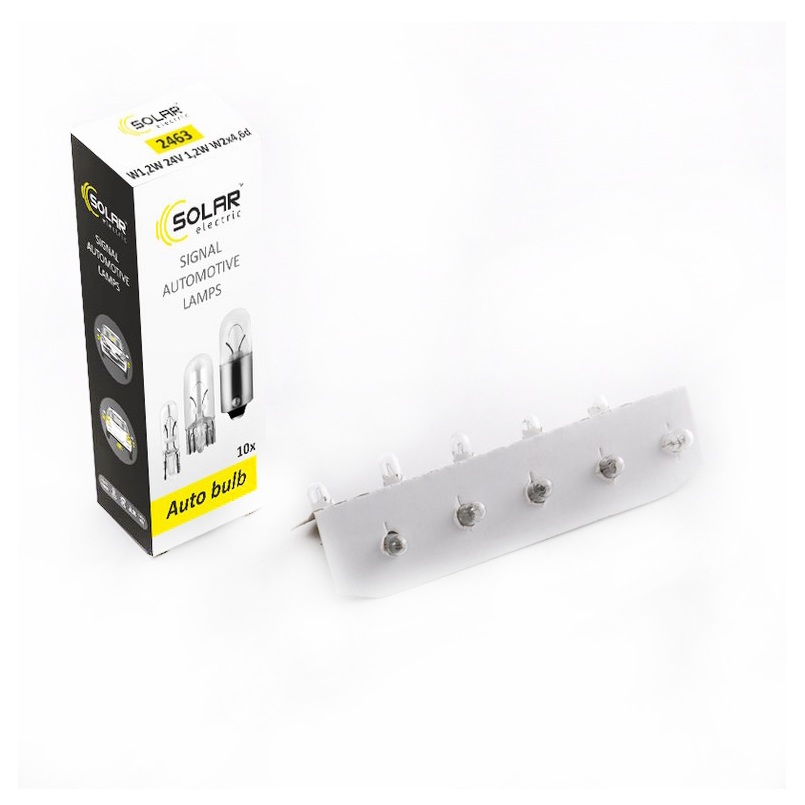 Лампа розжарювання Solar W1,2W 24V 1,2W W2x4,6d, 10шт – фото, відгуки ...