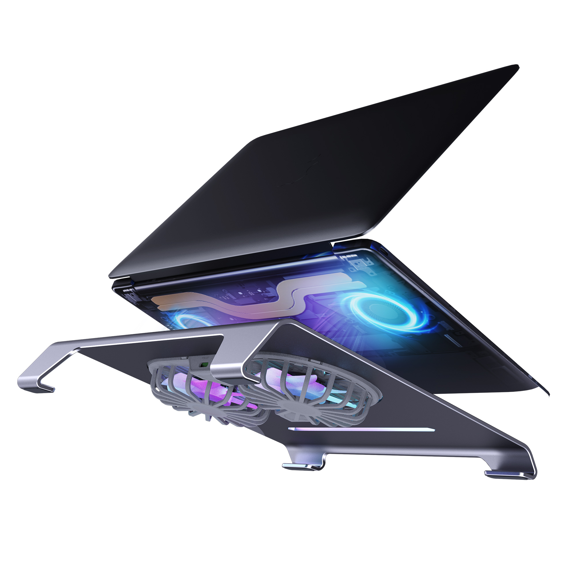 Подставка для ноутбука VHG P71F с 2-мя вентиляторами Laptop Stand Gray ...