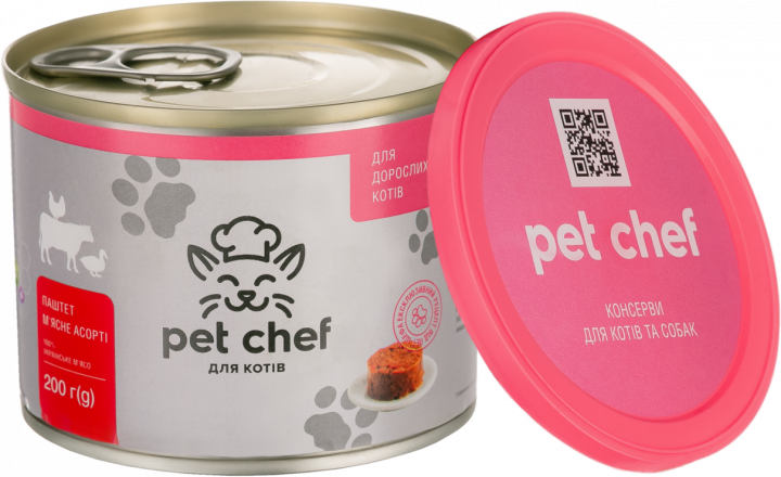 Мясной паштет для взрослых котов Pet Chef (мясное ассорти) 200 г – в ...