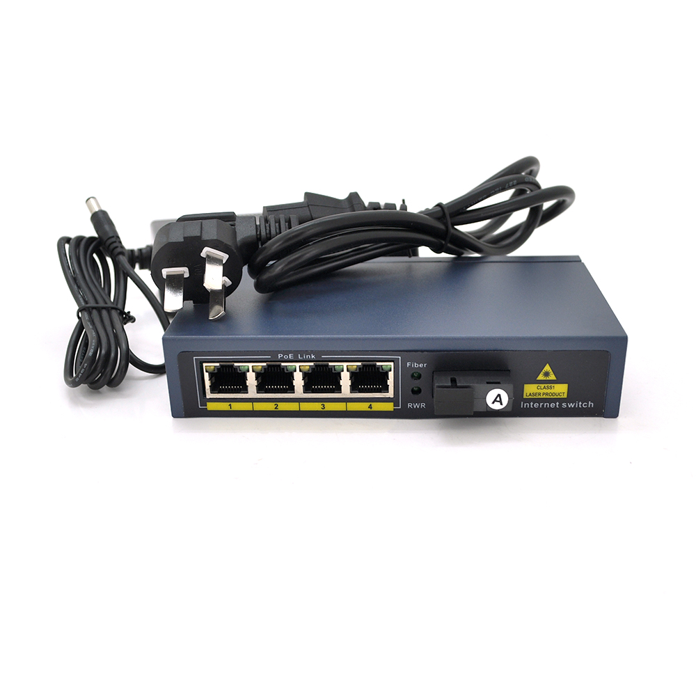 Коммутатор POE 48V/57V 4 портов PoE +1 порт Ethernet FX 155 Мбит/с(UP ...