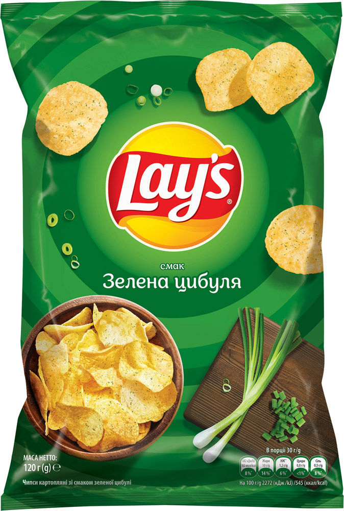 Чипсы картофельные Lay's со вкусом зеленого лука 120 г (4823063125499 ...