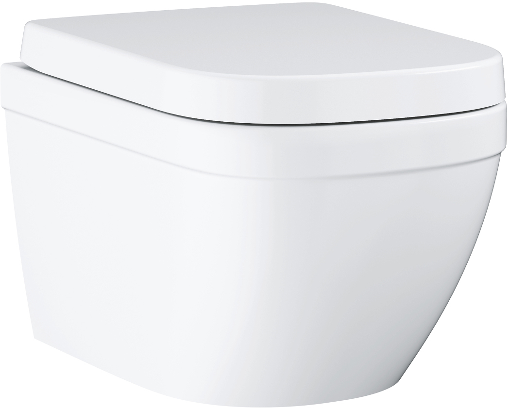 Унитаз подвесной GROHE Euro Ceramic 39328000 безободковый альпин-белый ...