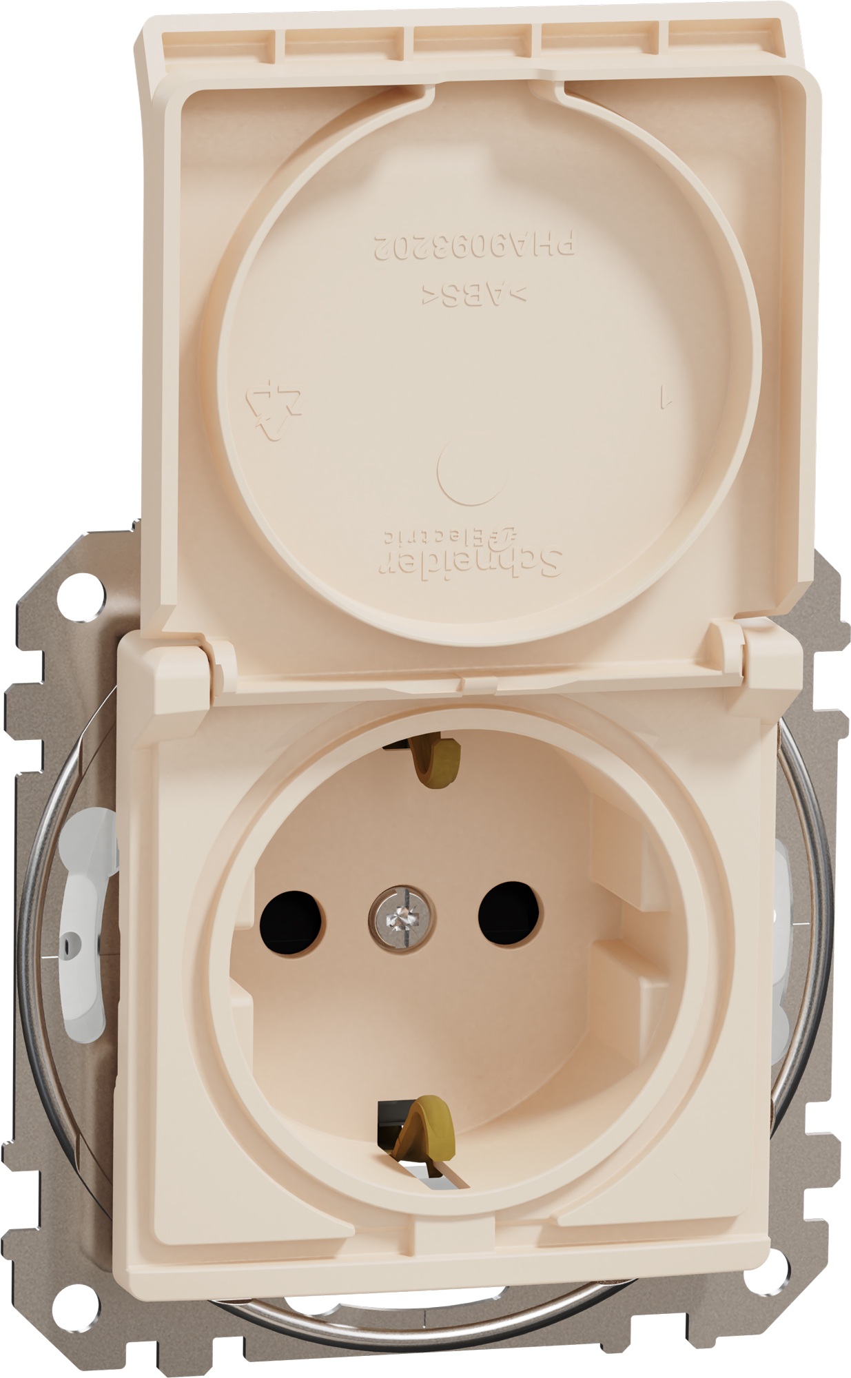 Розетка з заземленням зі шторками та з кришкою IP44 Schneider Electric ...